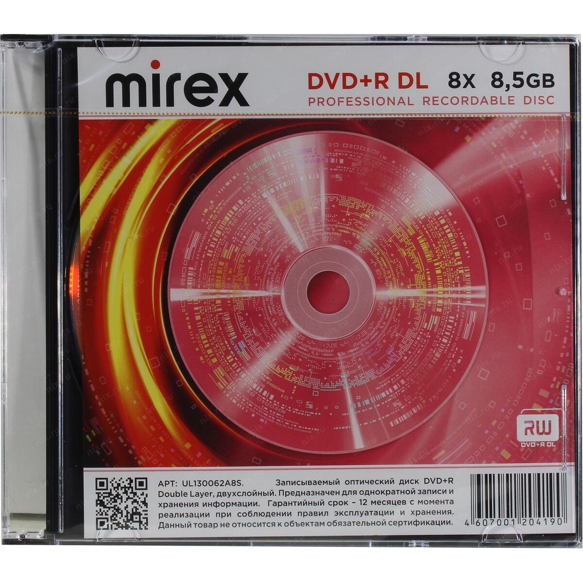 DVD+R Disc Mirex 8.5Gb 8x Dual Layer 204190 — фото 1