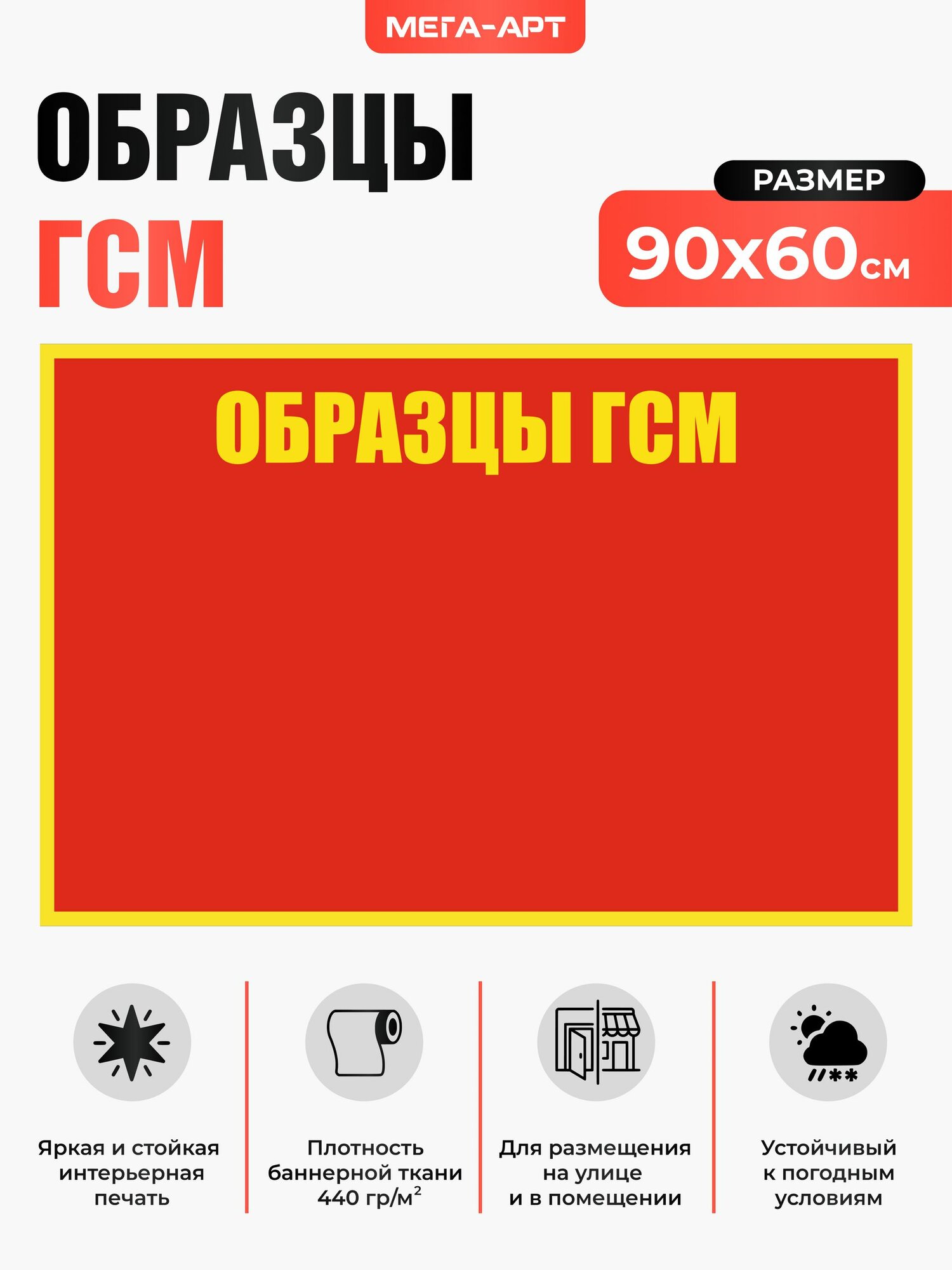 Баннер-плакат военный / Полотно для стенда образцы ГСМ / 90х60 см
