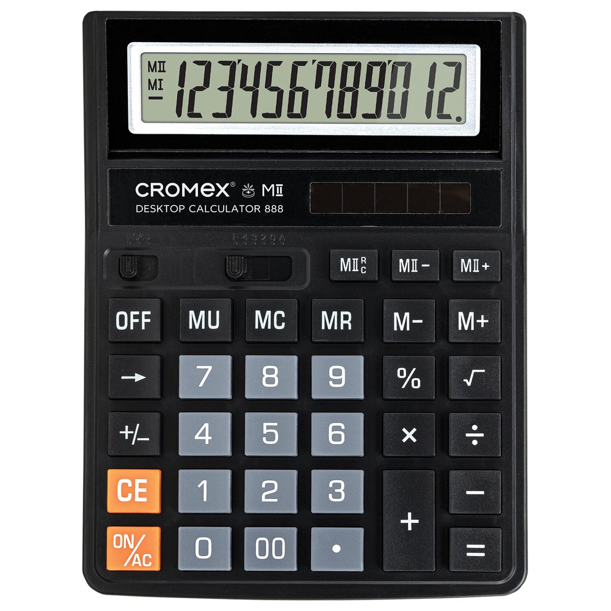 Калькулятор настольный Cromex 888, 12-разрядный, черный (271728), 30шт.