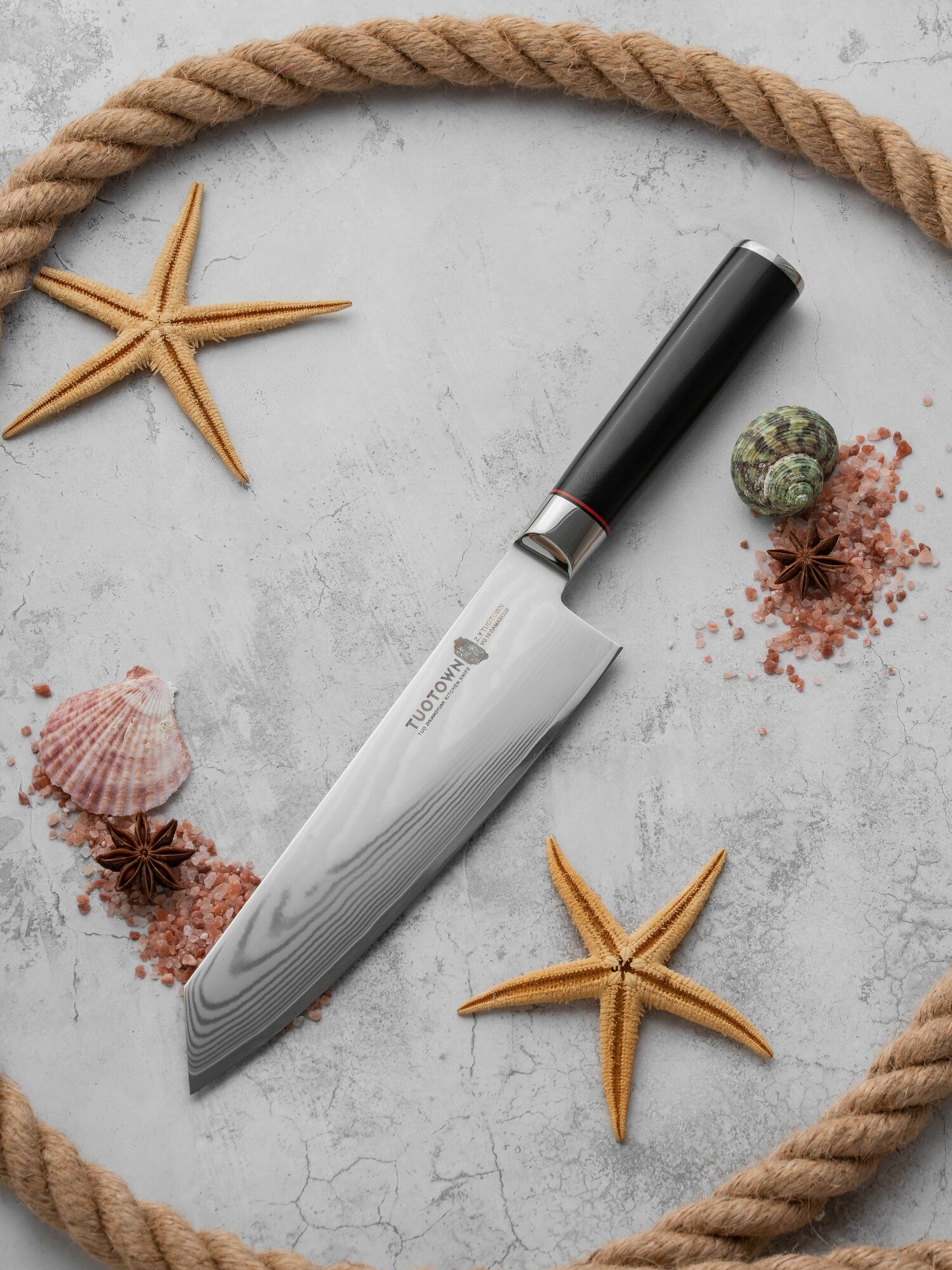 Кухонный нож Шеф Kiritsuke VG-10 Damascus G10