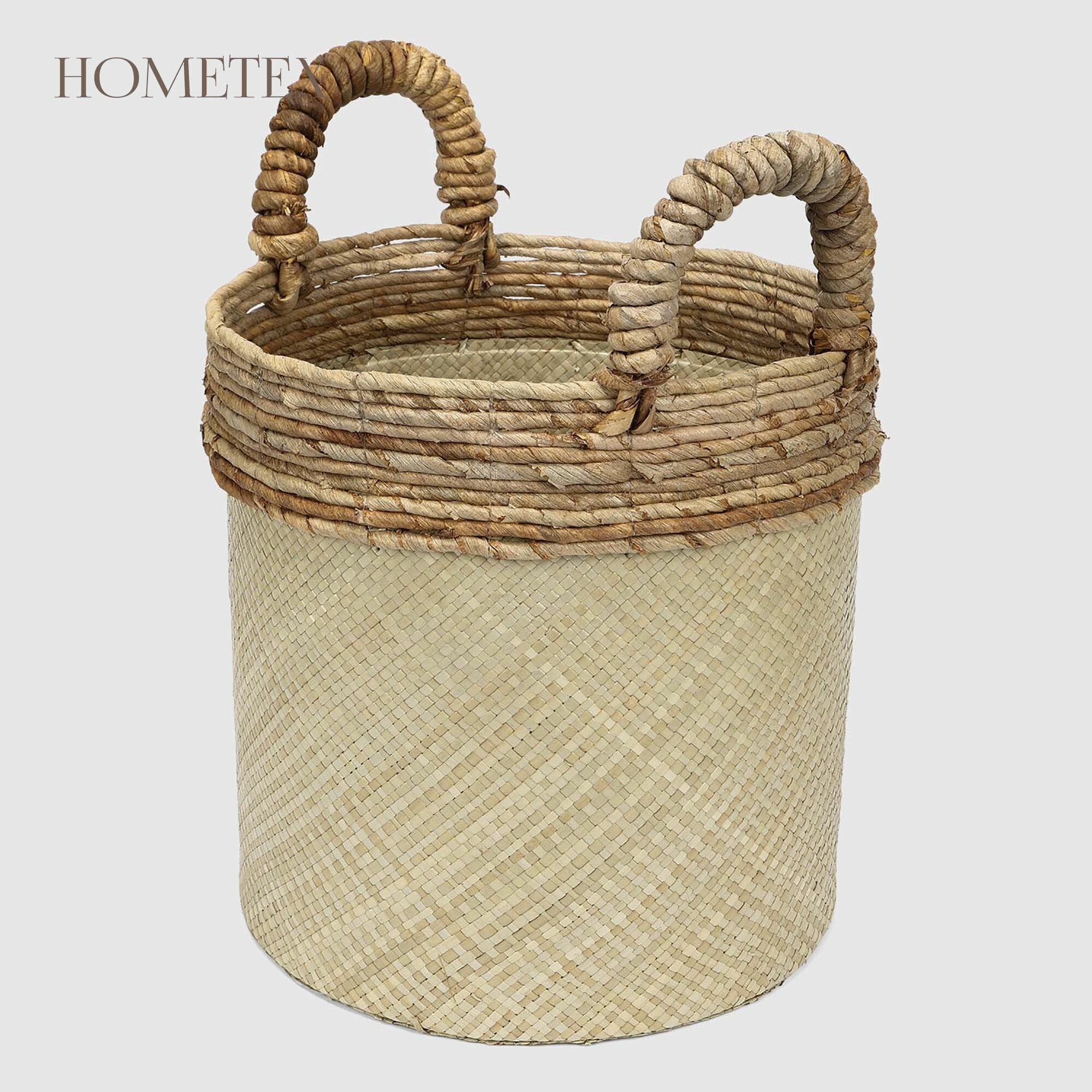 Корзина для хранения Hometex Pandan mix с ручками размер M 33х33х43 см