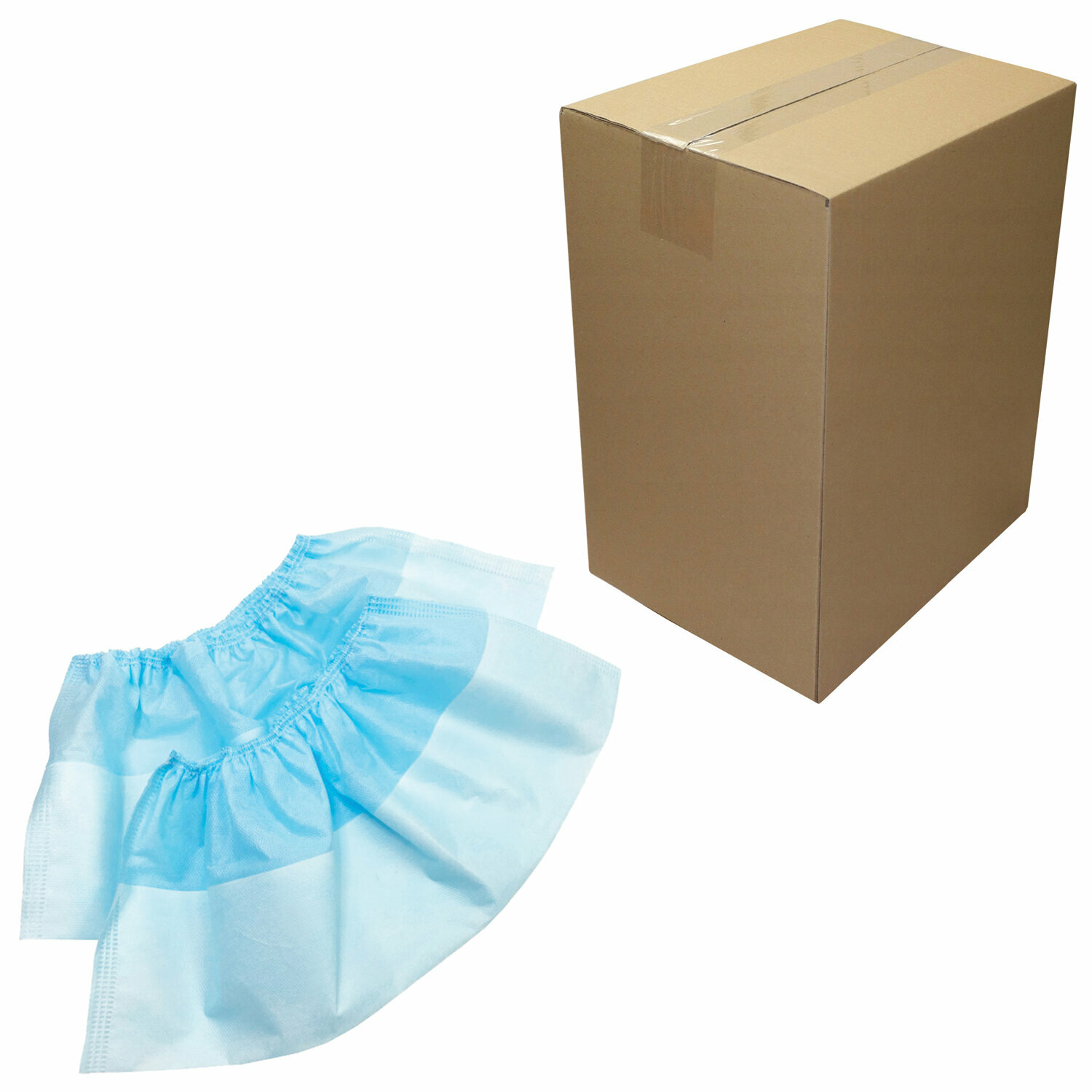 Набор бахил ELEGREEN ламинированные, 38х16 см, спанбонд, ПВД, 100 мкм, 13 г, голубые, 500 шт ПВД-50/2р-Г-Б