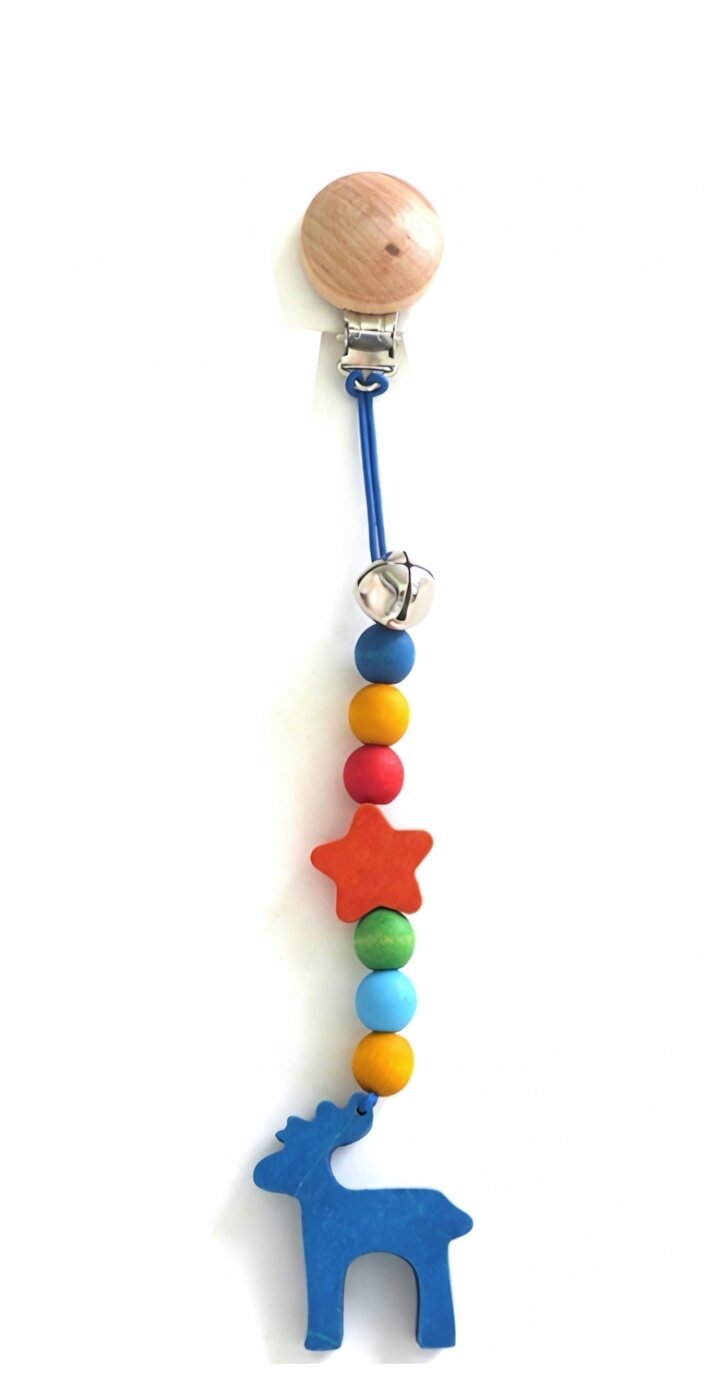 Подвеска для коляски 'Лосенок', деревянная, с бубенчиком, безопасная для детей