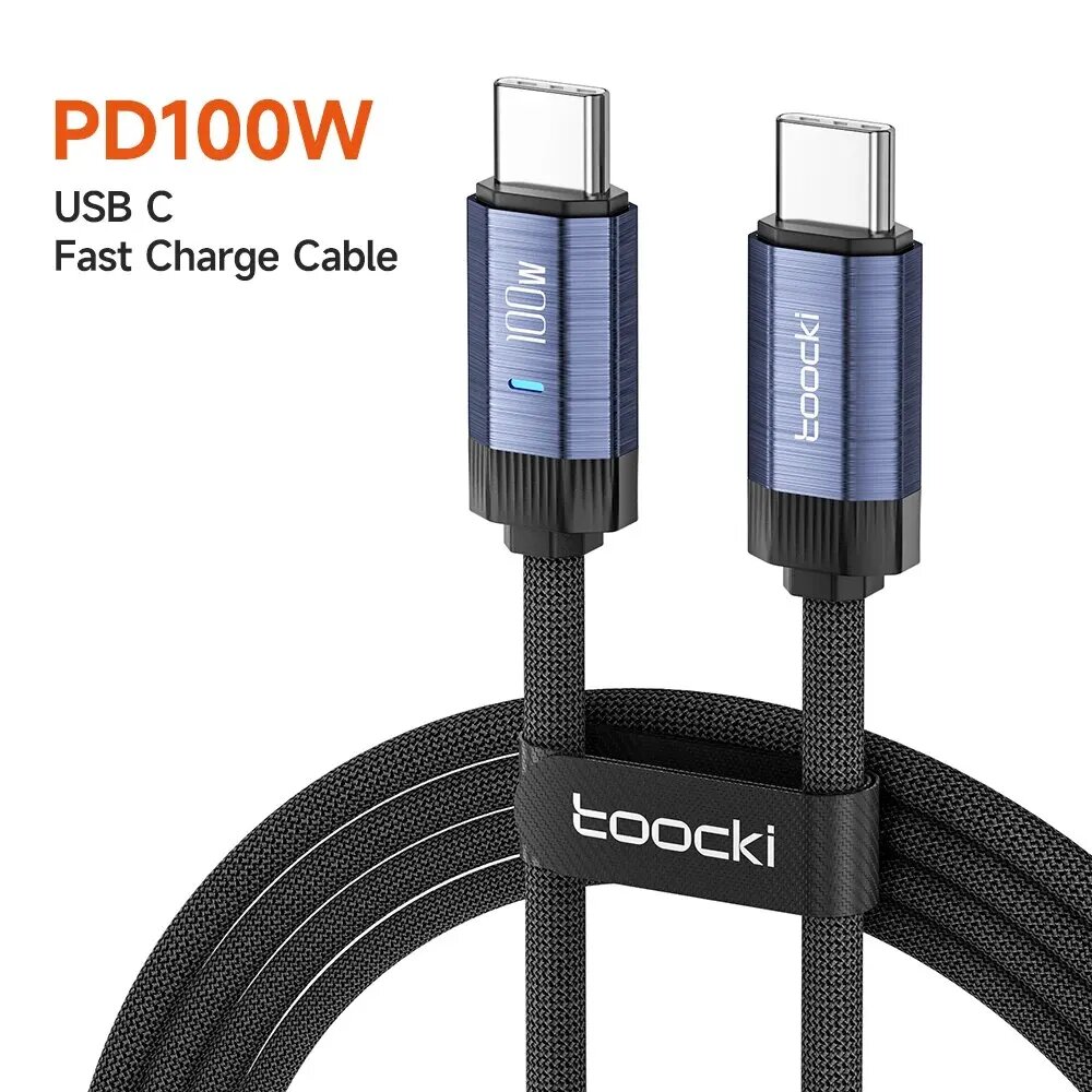 Toocki USB C кабель 100W 1m, Цвет: 100W1