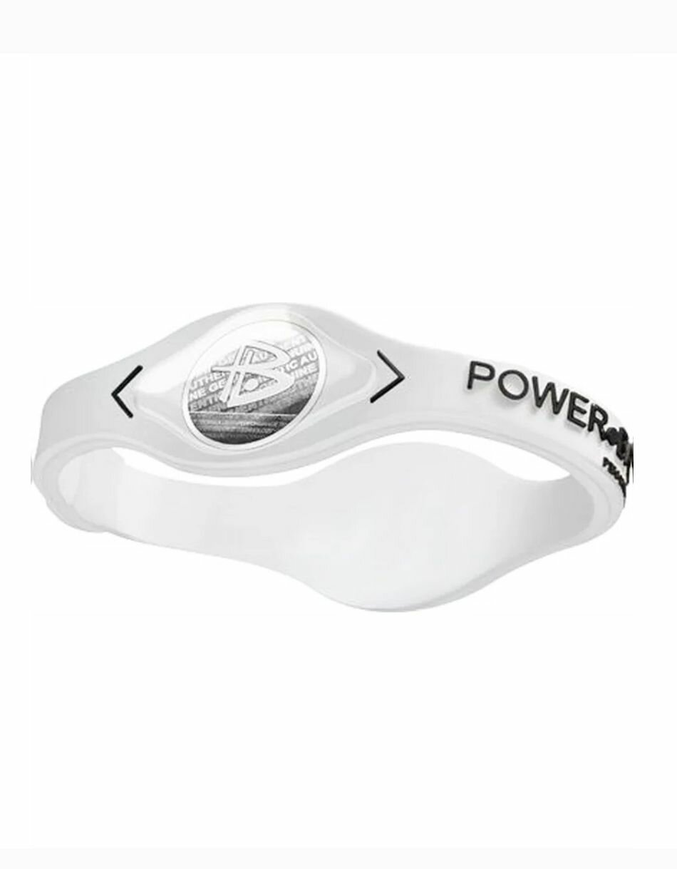 Энергетический браслет Power Balance с турмалином, Прозрачный с Черной надписью, размер M (длина) 19 см.