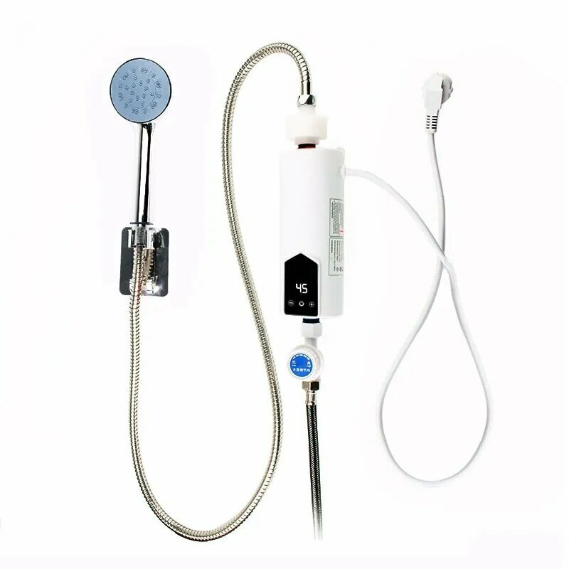 Мгновенный электрический водонагреватель для кухни, Мгновенный кран для подогрева ванной комнаты, Душ, Смеситель для полива, с индикатором температуры