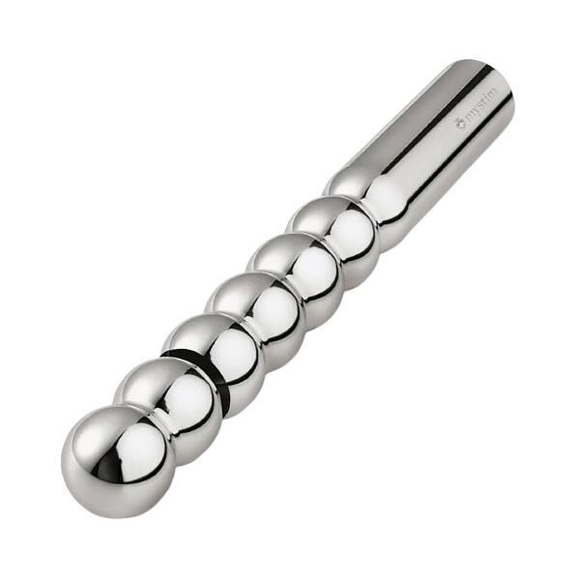 Дилдо Mystim Ballzac, анально-вагинальный, с вибрацией, серебристый