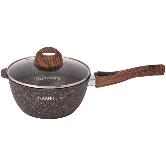 Ковш Kukmara Granit ultra original 2,2л со съемной ручкой со стеклянной крышкой (кго0225а)