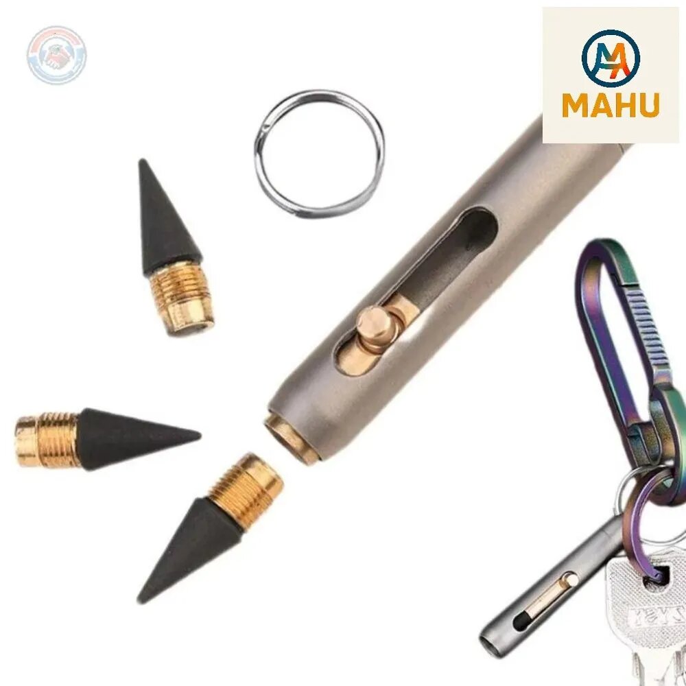 Миниатюрный титановый сплав карандаш для заметок - 59 мм, 19 г, не царапается, не ломается при падении, портативный — фото 1