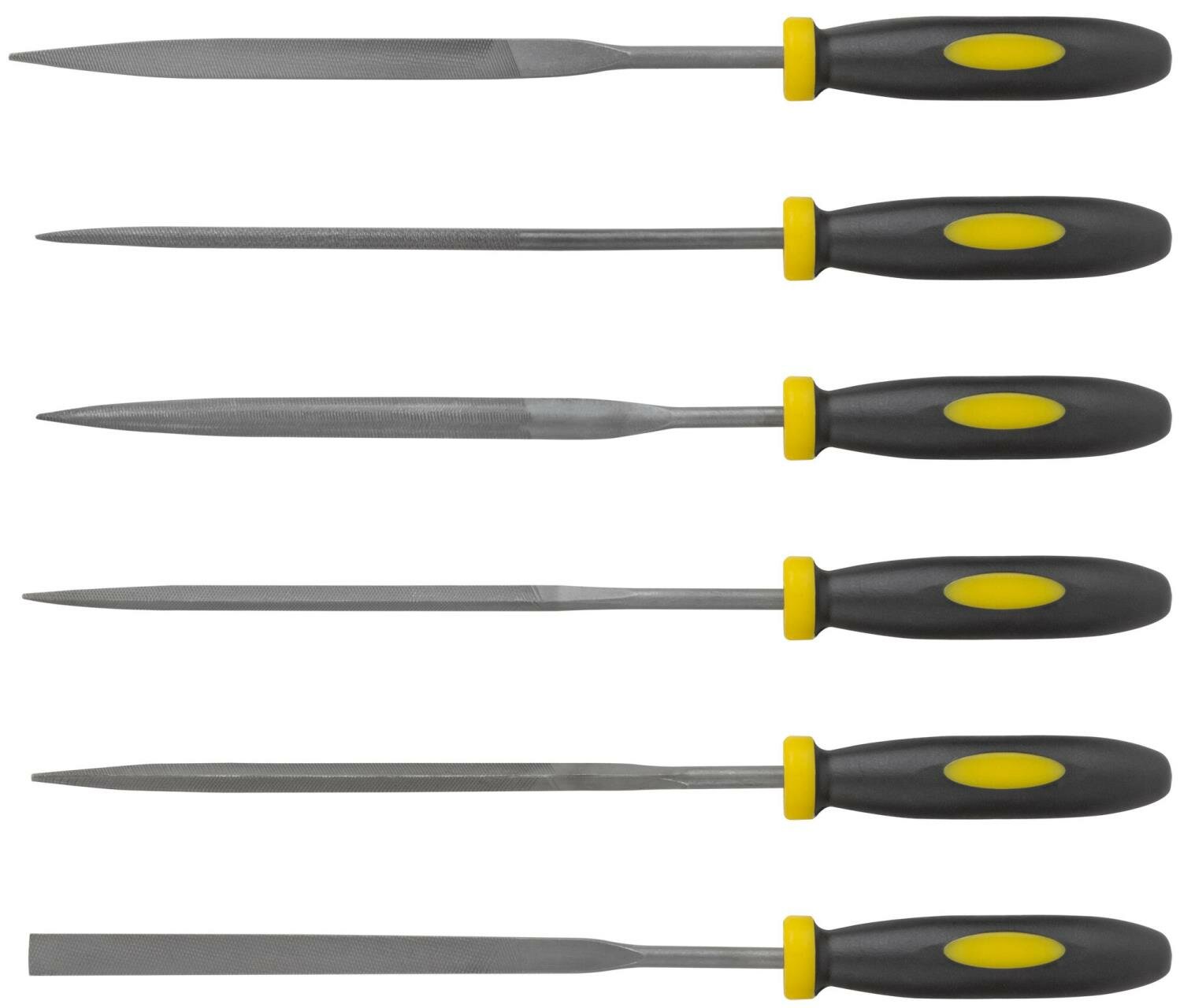 Надфили, прорезиненная ручка, 3х150 70 мм, 6 шт.