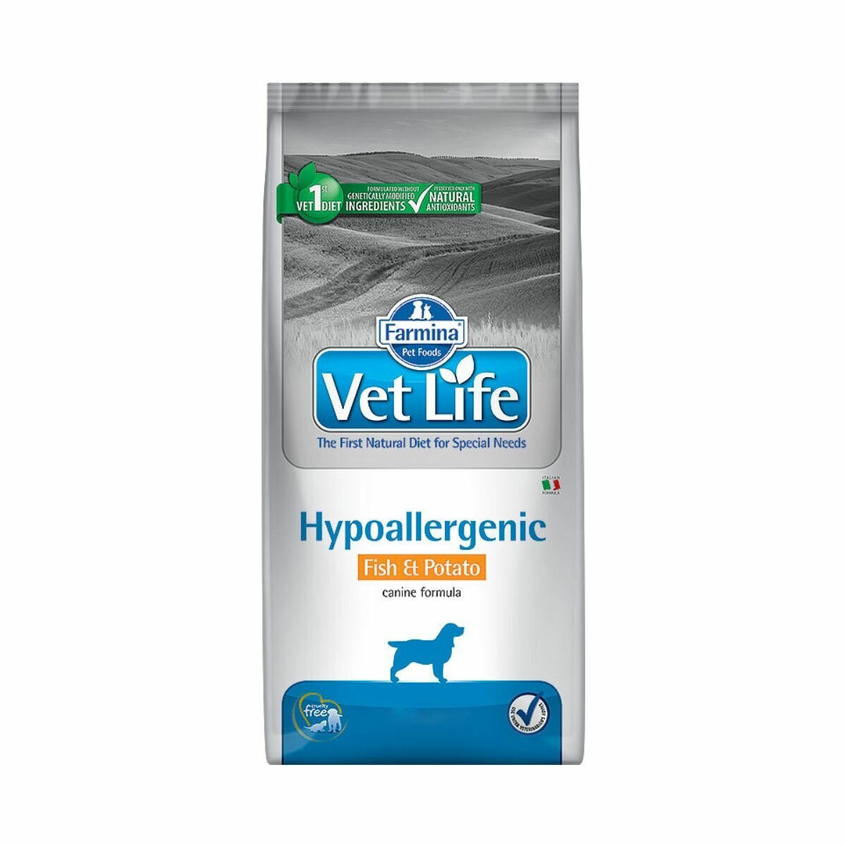 Сухой лечебный корм для собак Farmina Vet Life Dog Hypoallergenic при аллергии, рыба и картофель, 2 кг