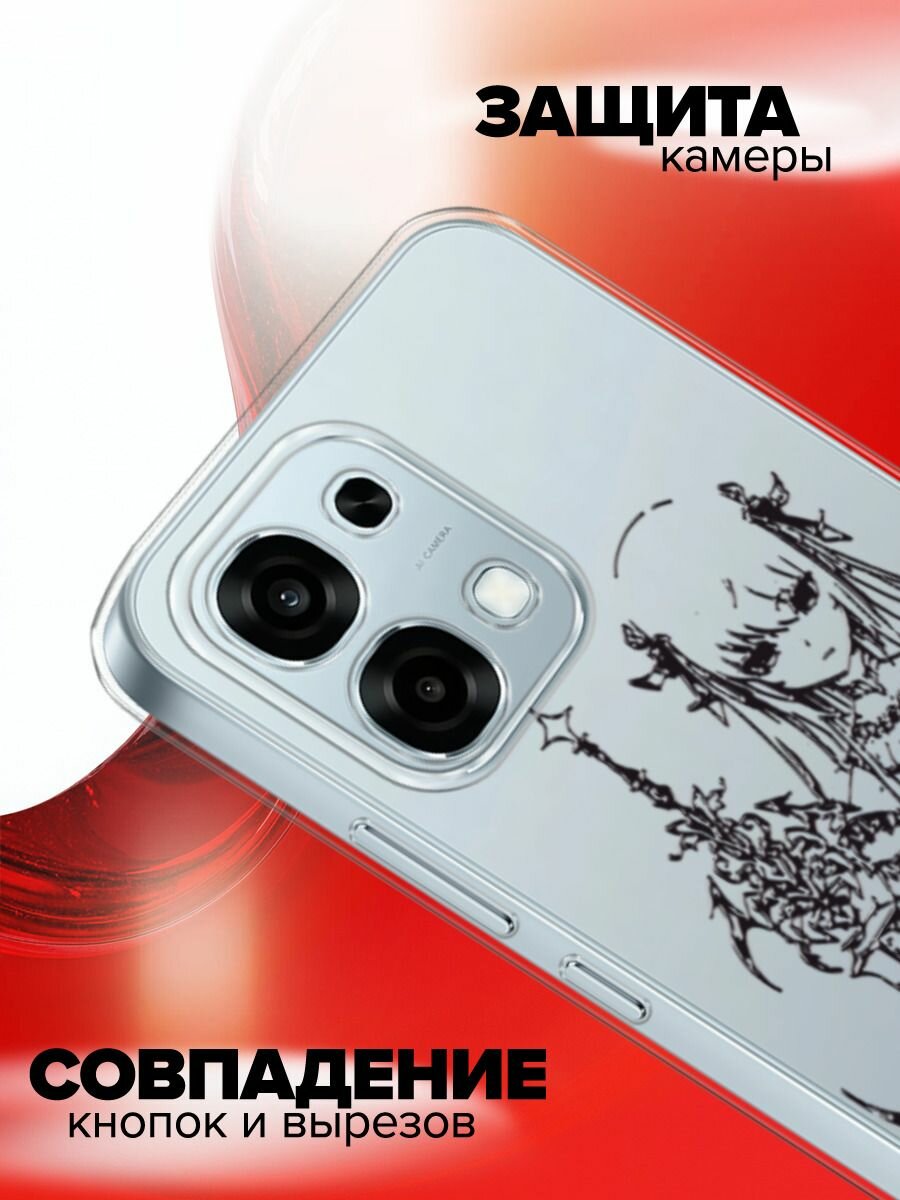Силиконовый чехол на Oppo A6 Pro / Оппо A6 Про с принтом Аниме девушка с мечом — фото 1
