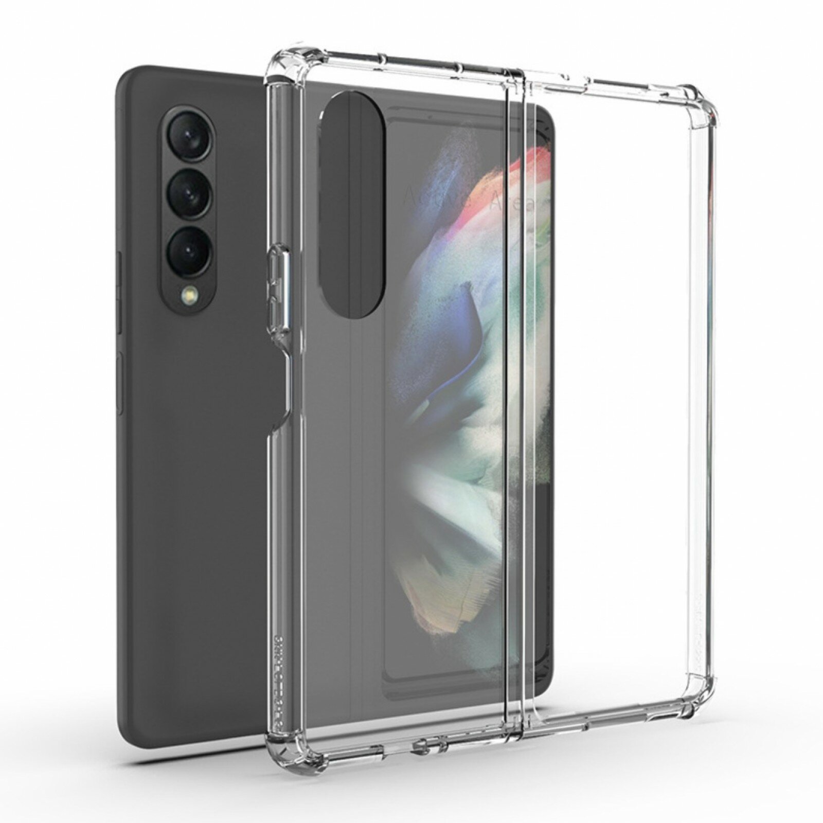 Чехол-накладка MyPads Tocco для Samsung Galaxy Z Fold 2 с защитой углов прозрачный силикон