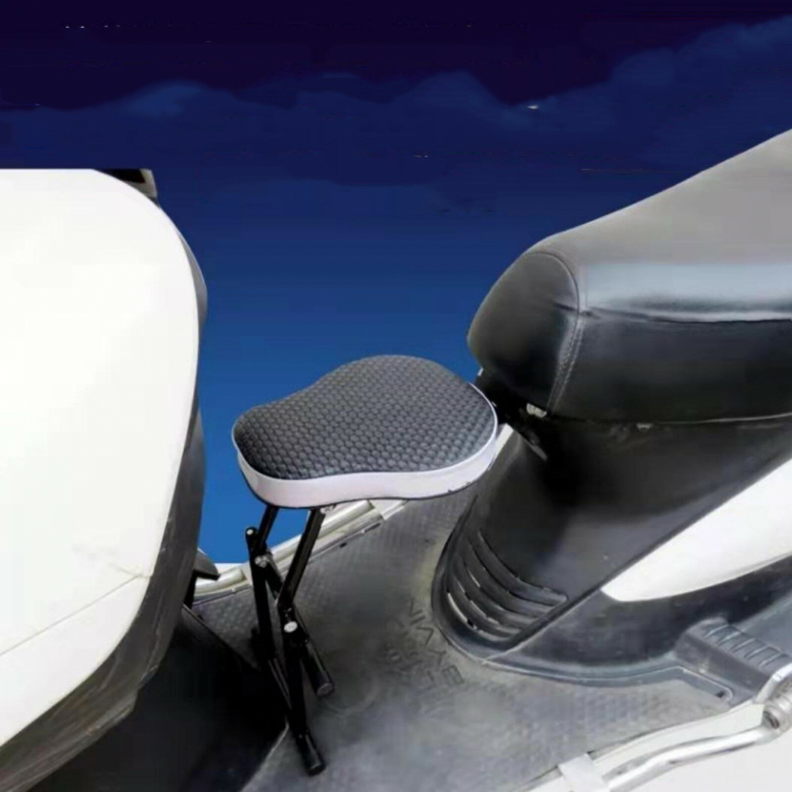 Дополнительное детское сиденье MyPads для скутера и мопеда, раскладное из эко кожи