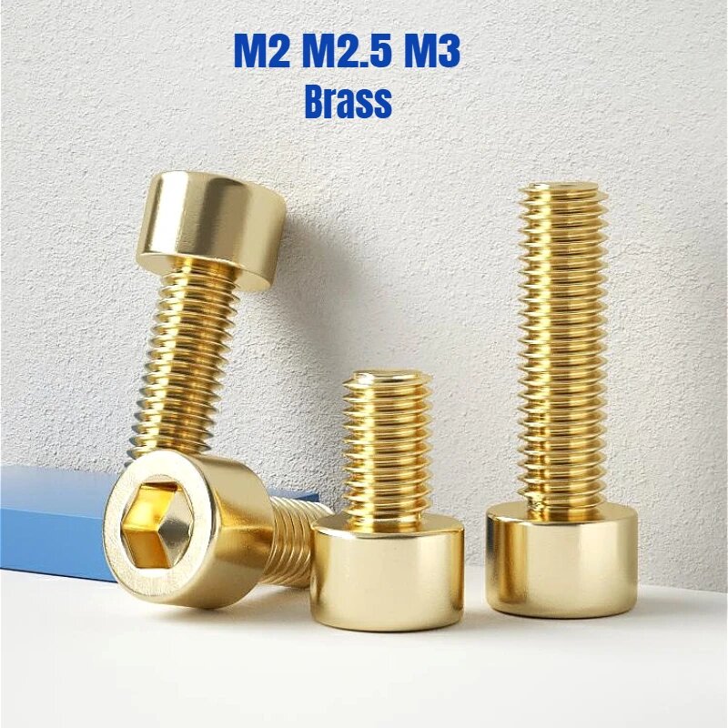Латунные винты с шестигранной головкой M2 M2.5 M3 M2.5-30pcs, 10mm