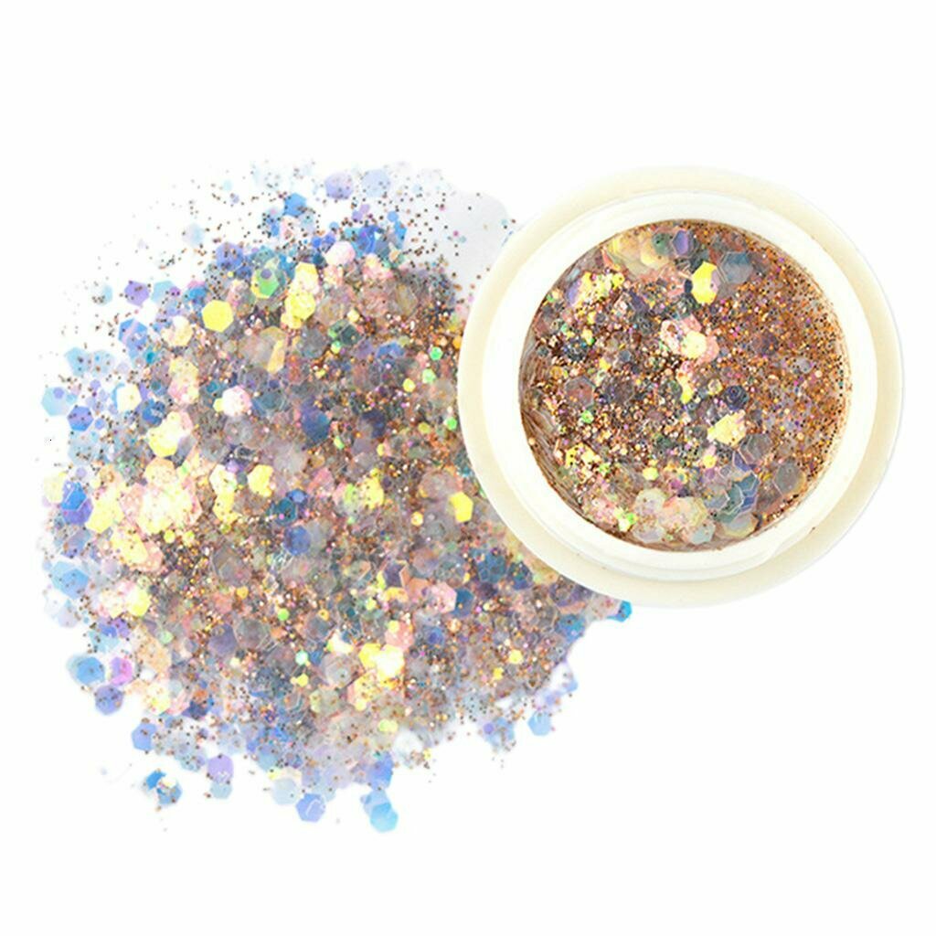 Набор голографического глиттера для рукоделия, 5 шампанское