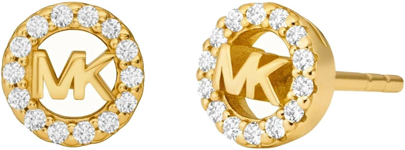 Серьги пусеты, серебро, 925 проба, золочение, фианит