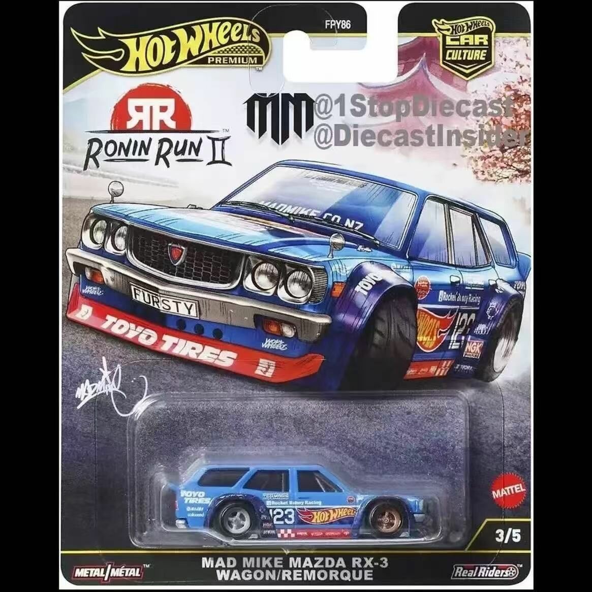 Hot Wheels Elite FPY86 Японские Спорткары Коллекция 1:64 Золотая Серия Литая Модель (3-Мазда RX3)