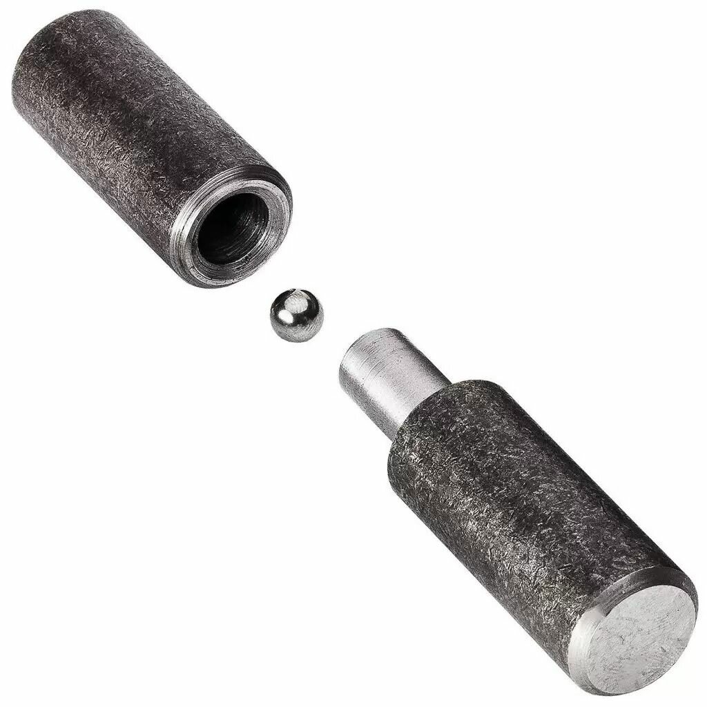 Петля гаражная Дарлинг 28х140 мм с шариком, приварная цилиндрическая для ворот и калиток, стальная черная, 1 шт.