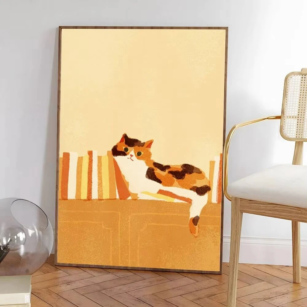 Картина с кошкой, 40x60см, цвет 20, unframed