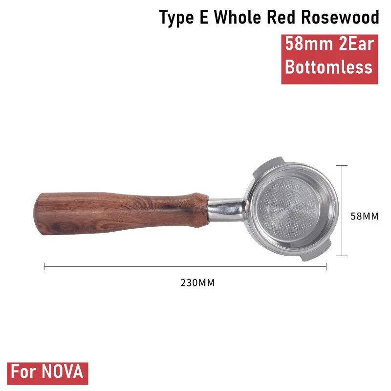 Портафильтр бездонный 58 мм Nuova Simonelli, Red Rosewood