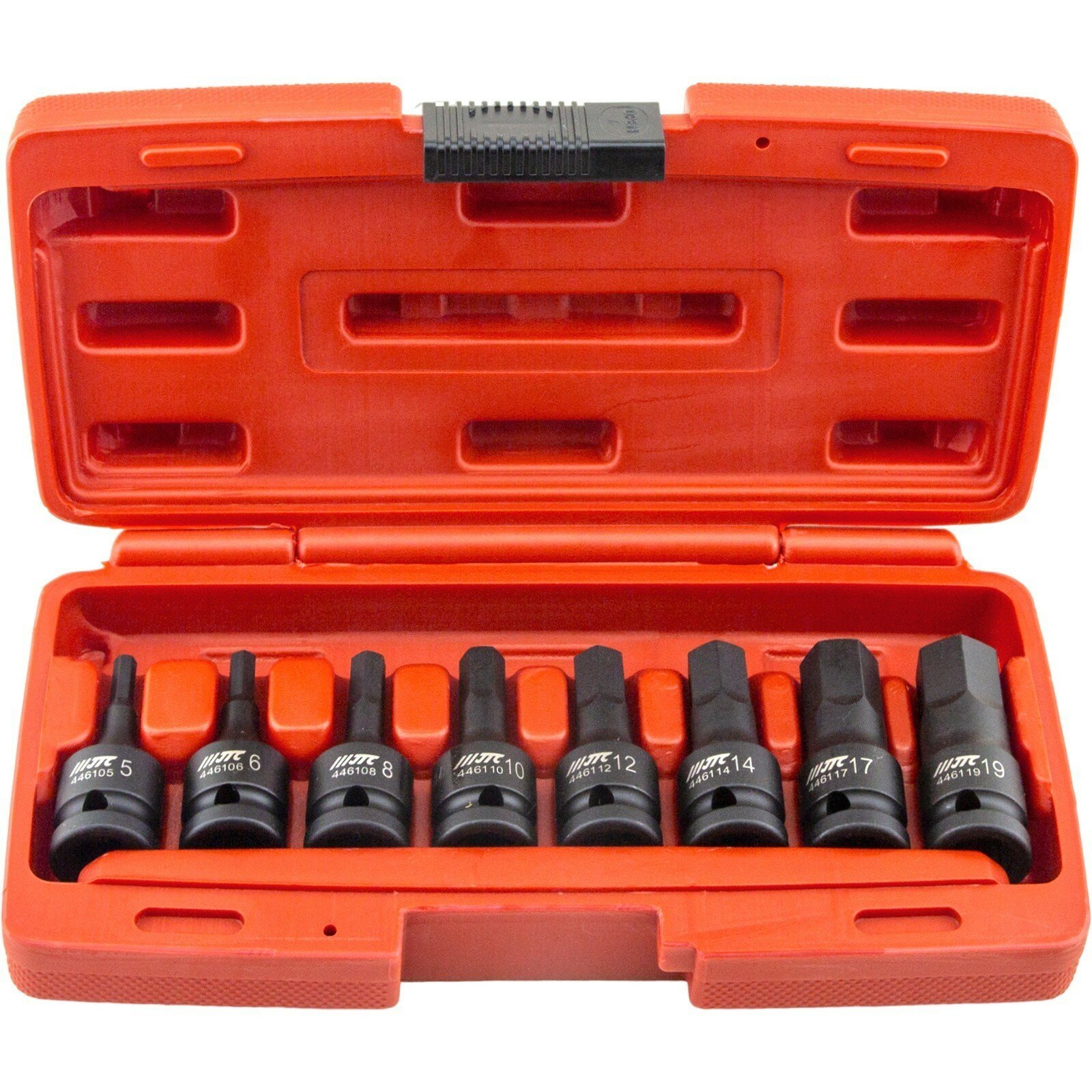 JTC-J408H Набор головок ударных HEX 1/2" H5-19мм , длина 60мм (в кейсе) 8пр.