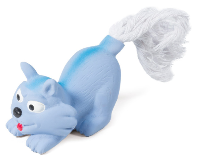 Игрушка для собак Triol / Триол MINI DOGS котенок с веревкой и пищалкой латексная, для мелких пород 7.5х16.5см / зоотовары для животных