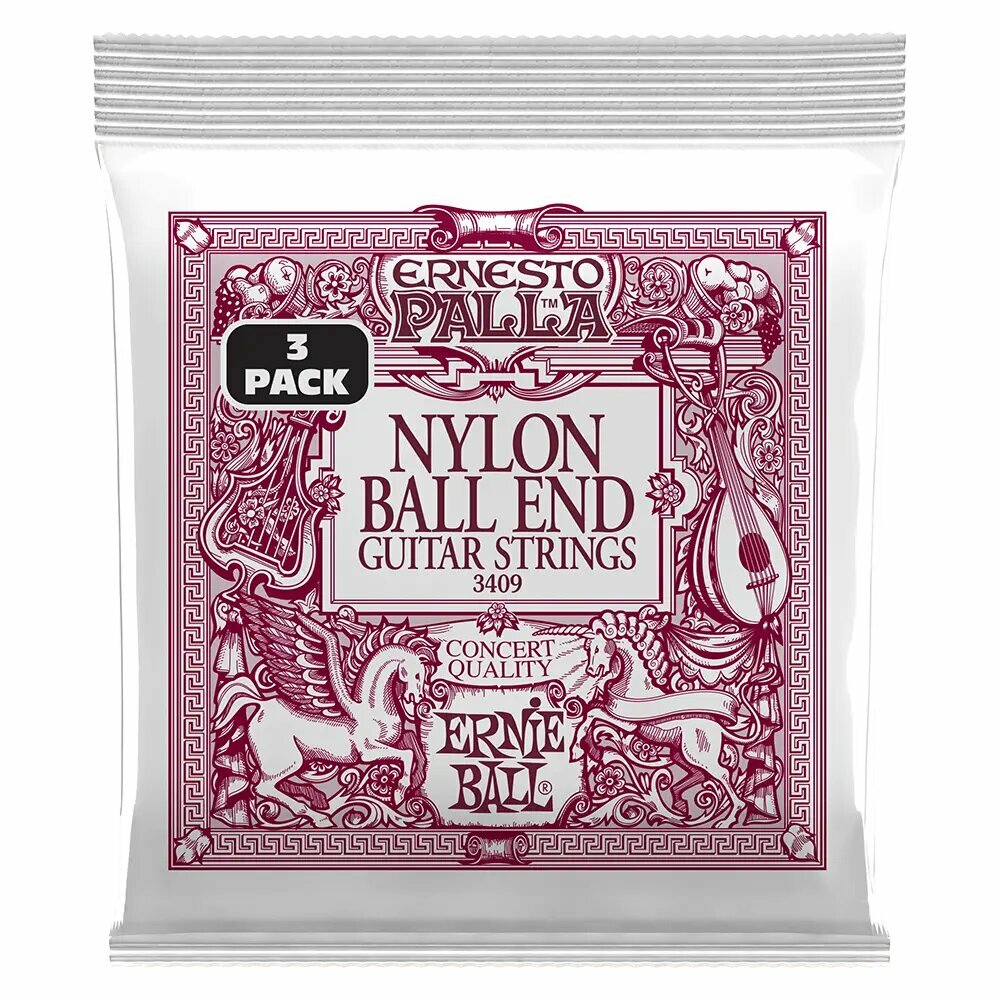 Струны для классической гитары Ernie Ball 3409 Ernesto Palla Black and Gold Ball End Nylon 3 Pack