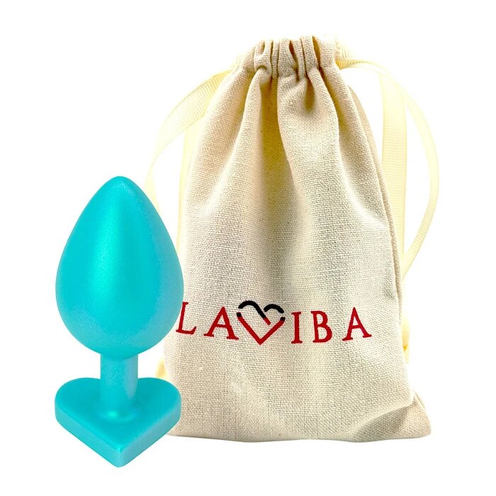 Анальная пробка Laviba«Anal Heart Pulse» металик бирюзовая, L
