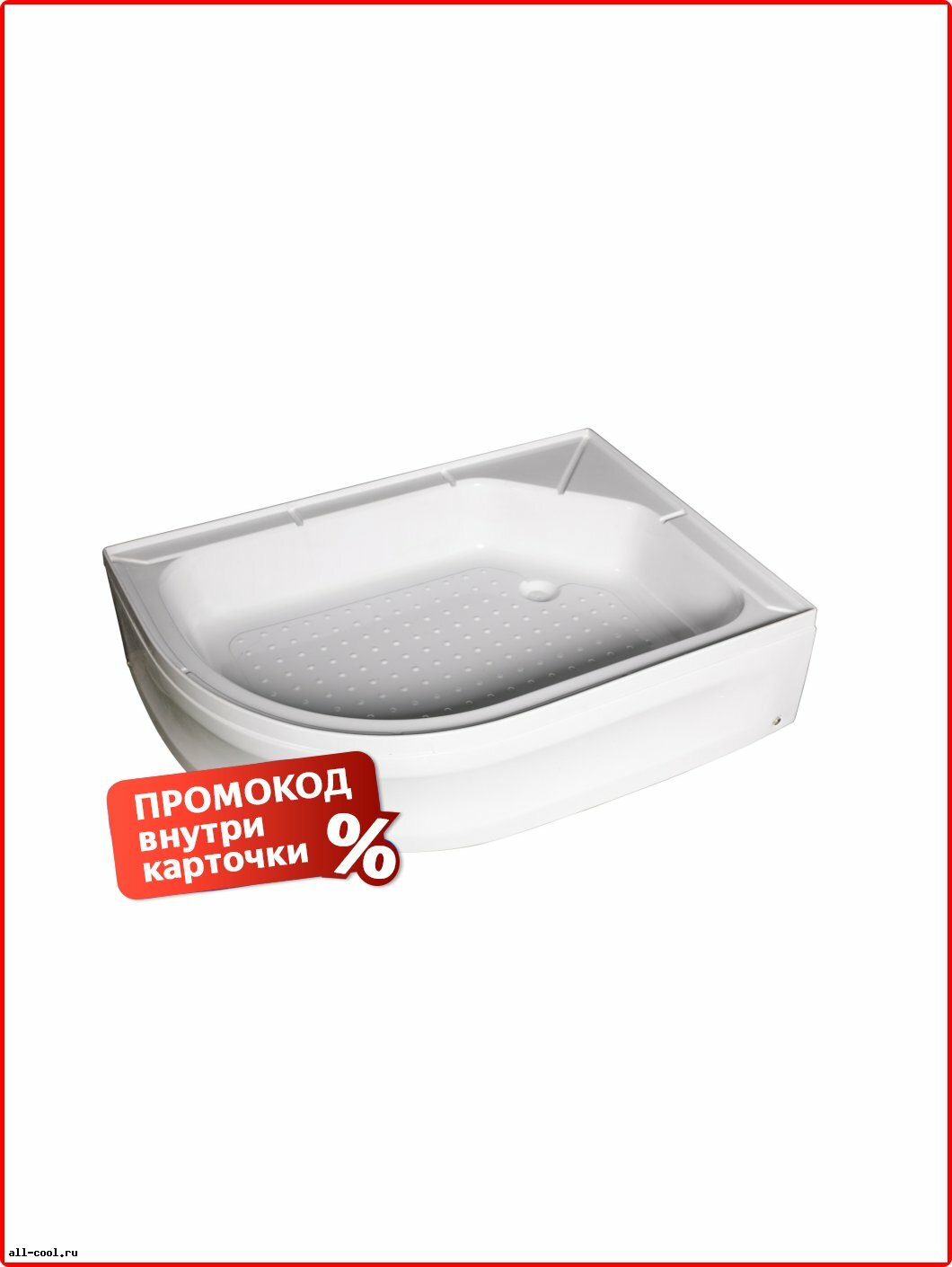 Душевой поддон WEMOR Cristiano 100x80 средний, акрил, асимметричный, правый, белый