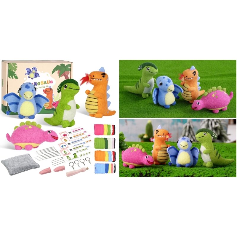 Мультяшный динозавр детская войлочная кукла DIY tool material package