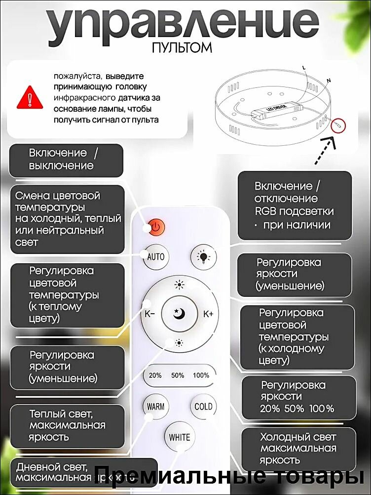 Люстра, LED, 202 Вт — фото 1