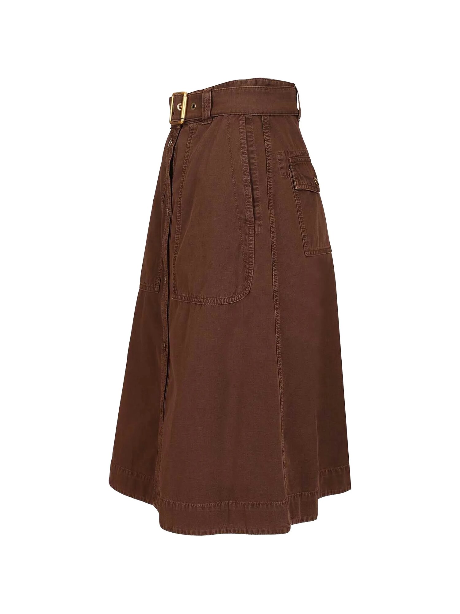Юбка Moncler Midi buttoned skirt, размер 40, коричневый — фото 1