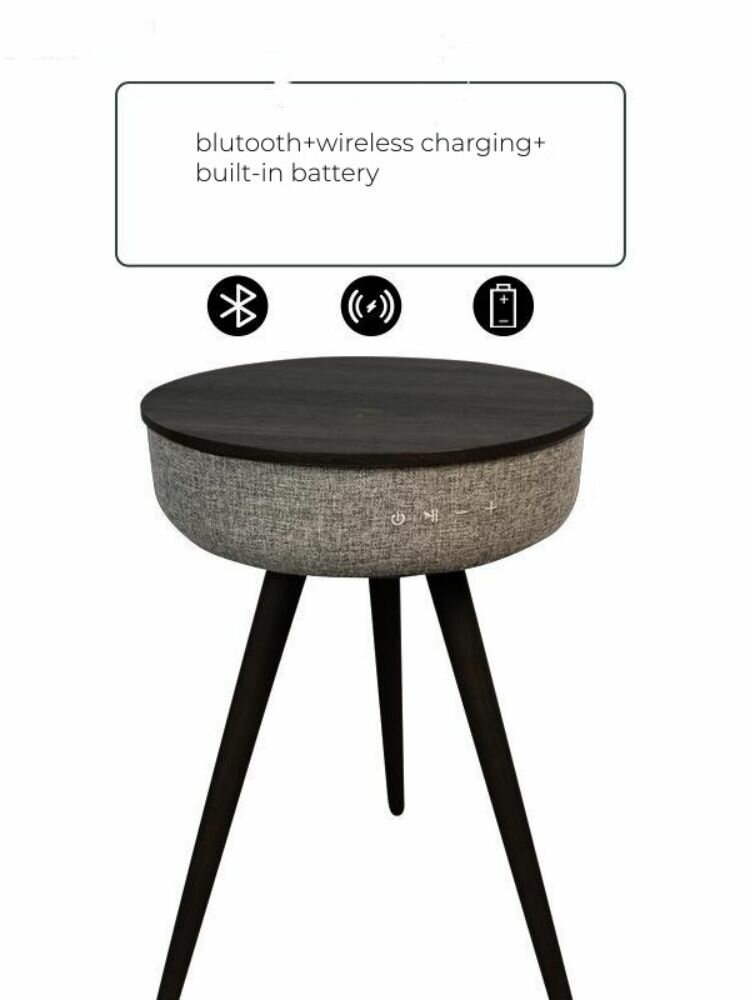 Круглый маленький журнальный столик для гостиной с беспроводной зарядкой внутренняя батарея