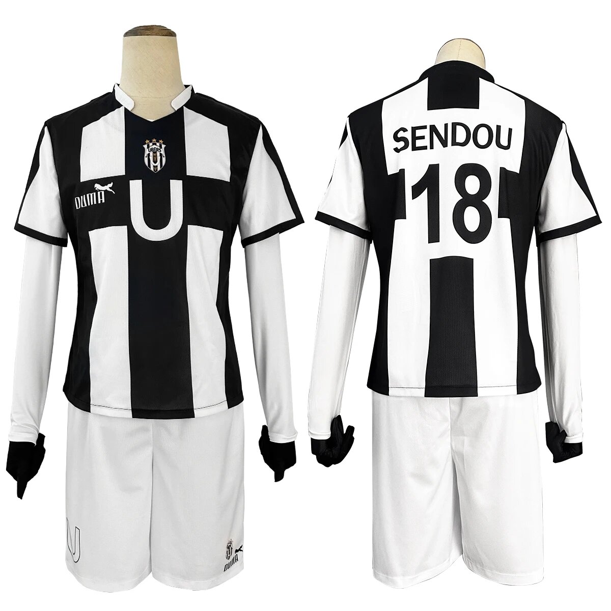 HOLOUN Косплей костюм футбольной формы для аниме Черный, М, NO.18 Sendou Shuto