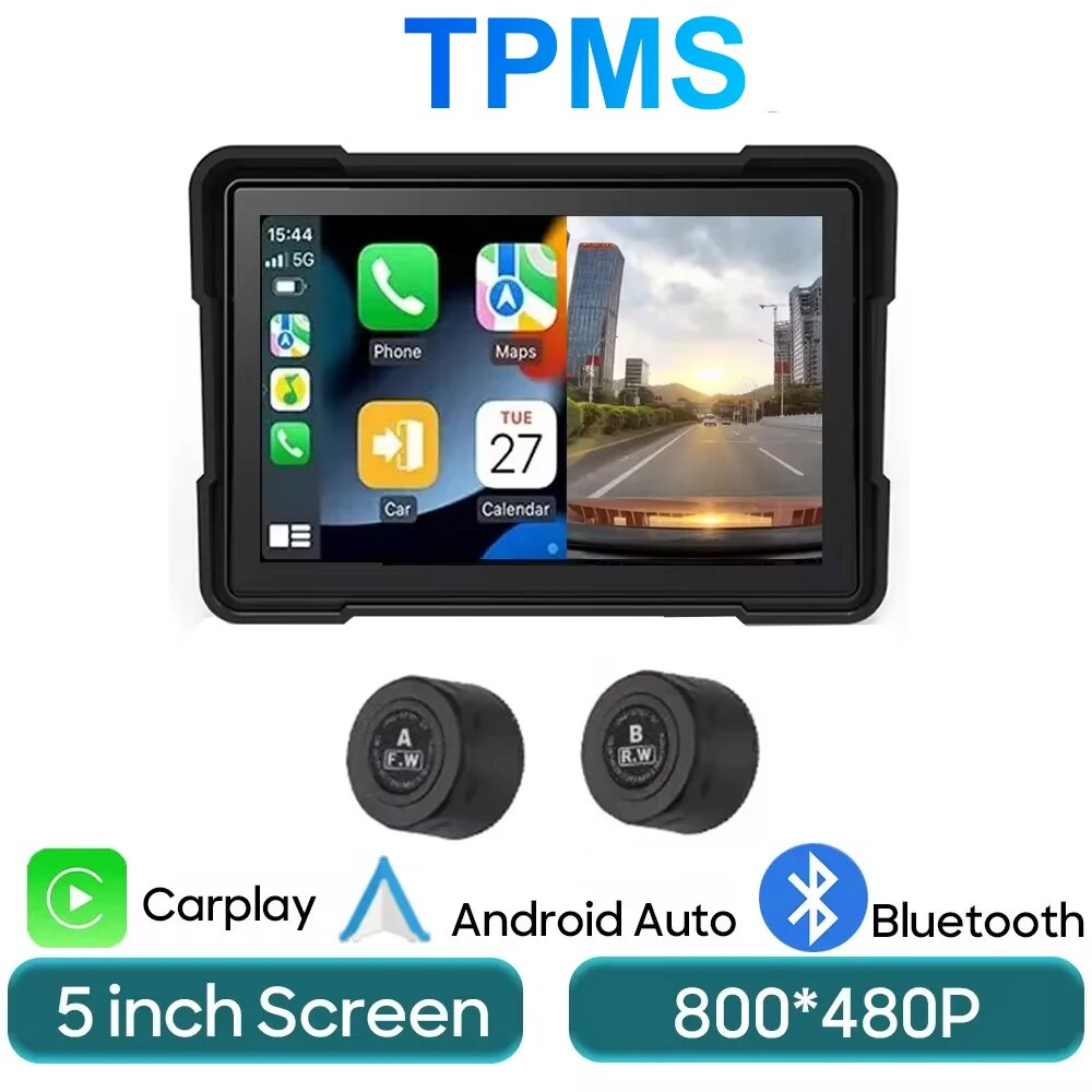 5-дюймовый TPMS экран для мотоцикла Carplay Android Auto