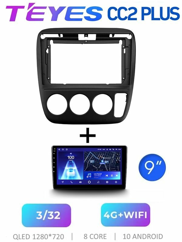 Магнитола 9" Teyes CC2 Plus 3/32 Gb для Honda CR-V CRV 1995-2001