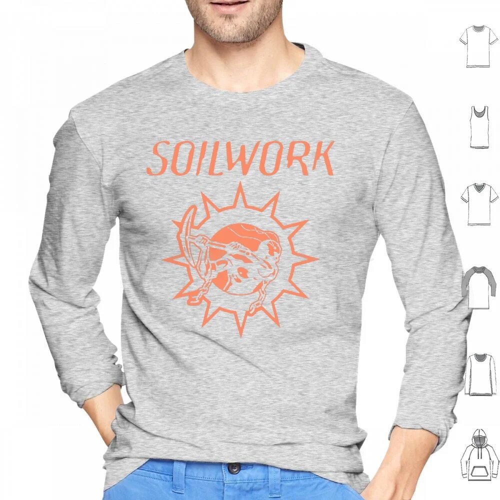 Мужская толстовка Soilwork серая, размер L