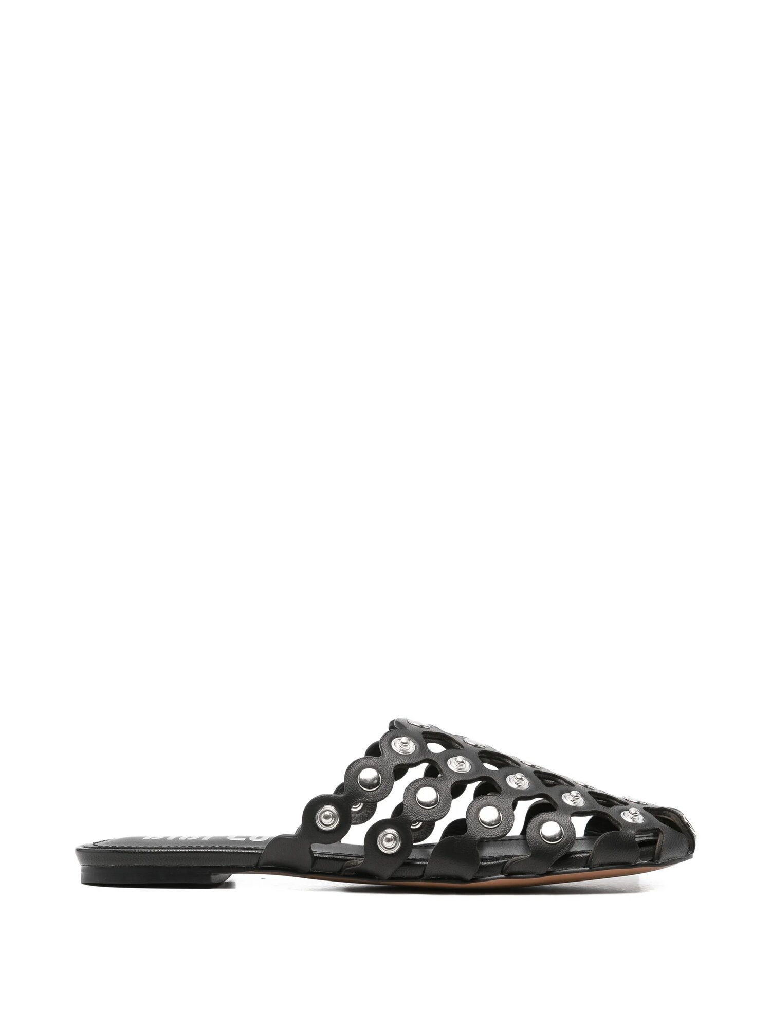 Шлёпанцы Embellished leather slippers