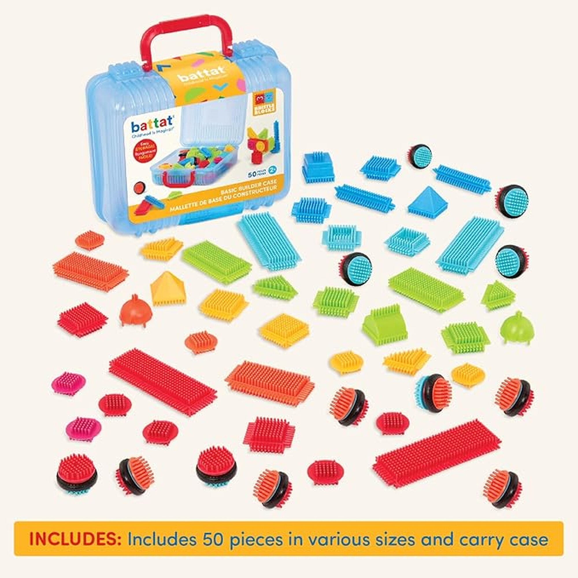 Конструктор Battat - Конструктор для малышей, с чемоданчиком, 50 эл. - BA3081MTZ