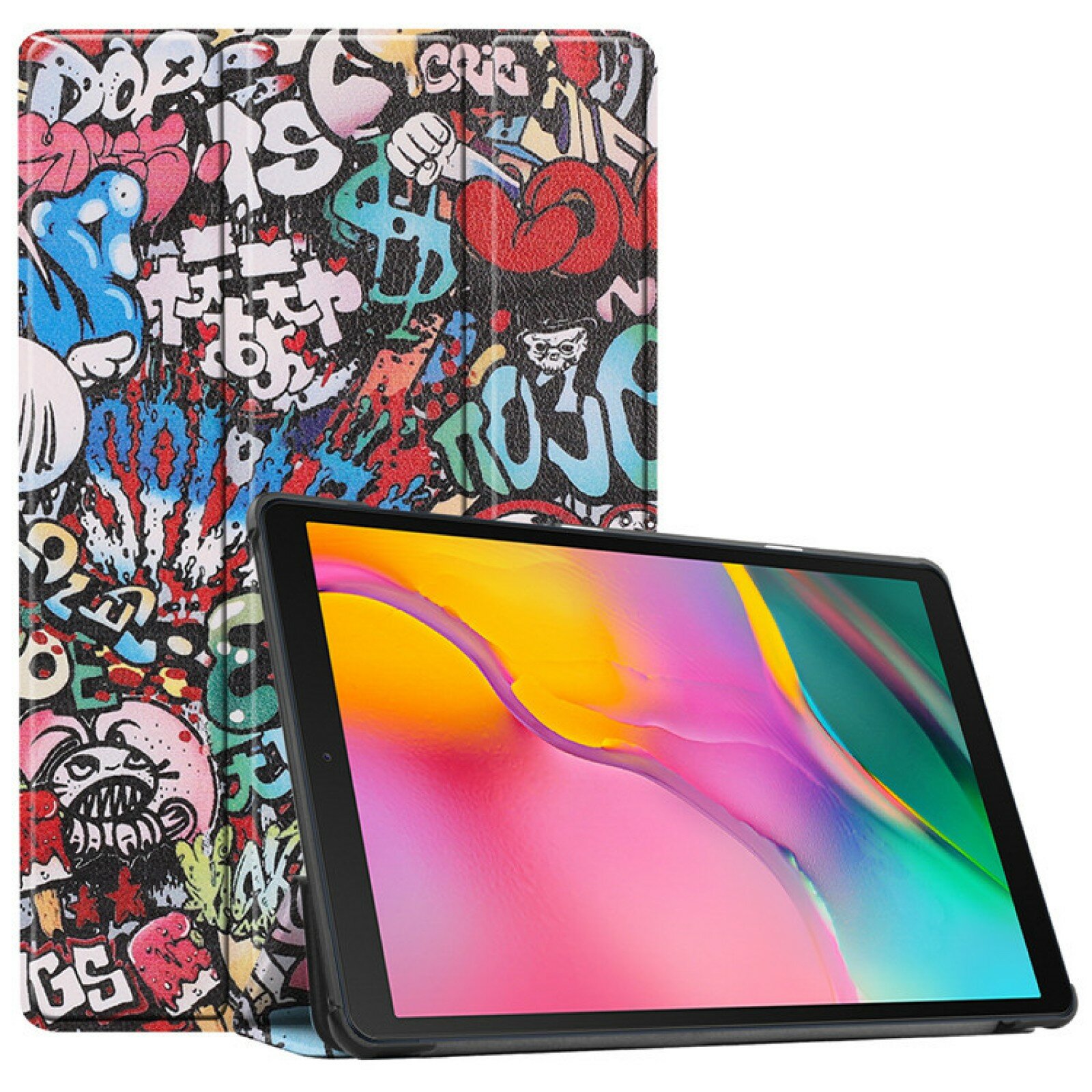 Чехол-обложка MyPads для Honor Pad X9 и Pad X8 Pro с магнитной застежкой и граффити-дизайном