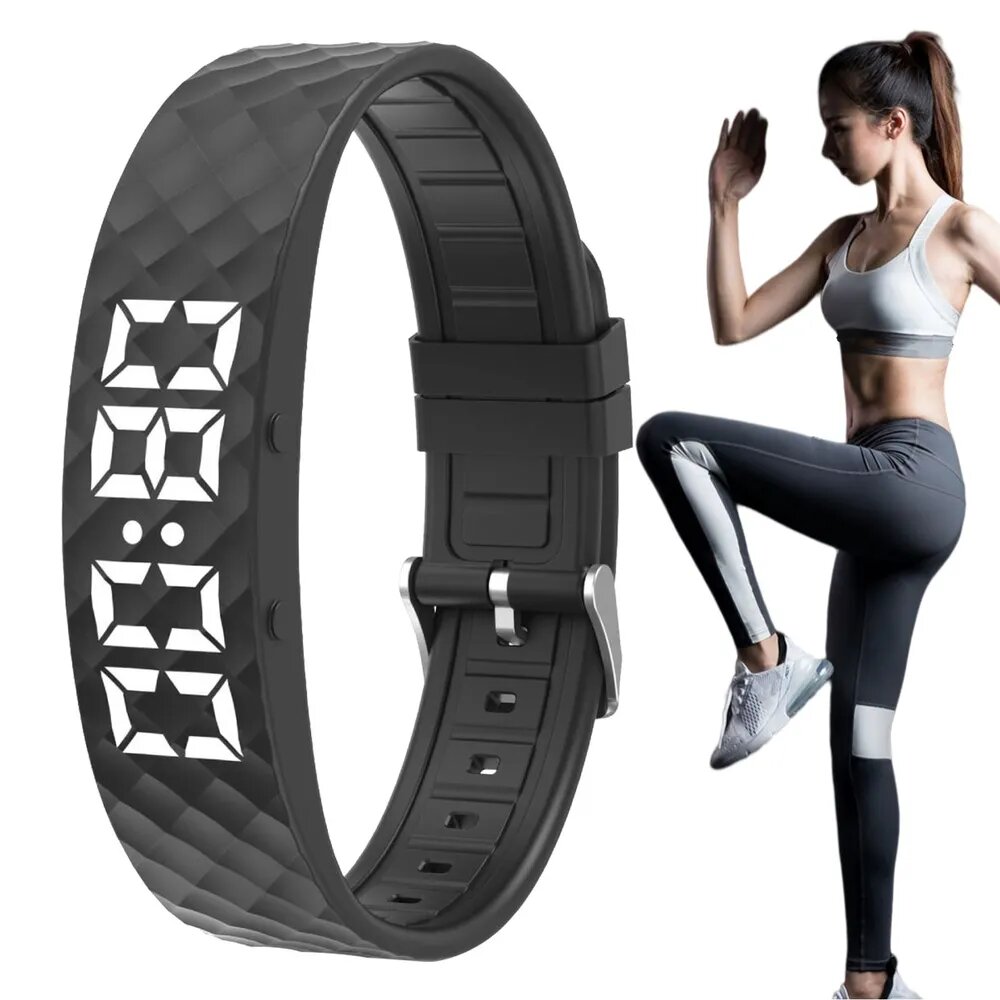 Milochic Фитнес-браслет IW1AU5GK6VX7HH9AP2CK1-N4M7GQ5XAC черный силикон