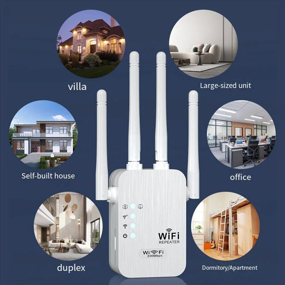 NZ3Y Повторитель WiFi 300 Мбит/с, беспроводной усилитель сигнала WiFi, двухдиапазонный, с вилкой ЕС