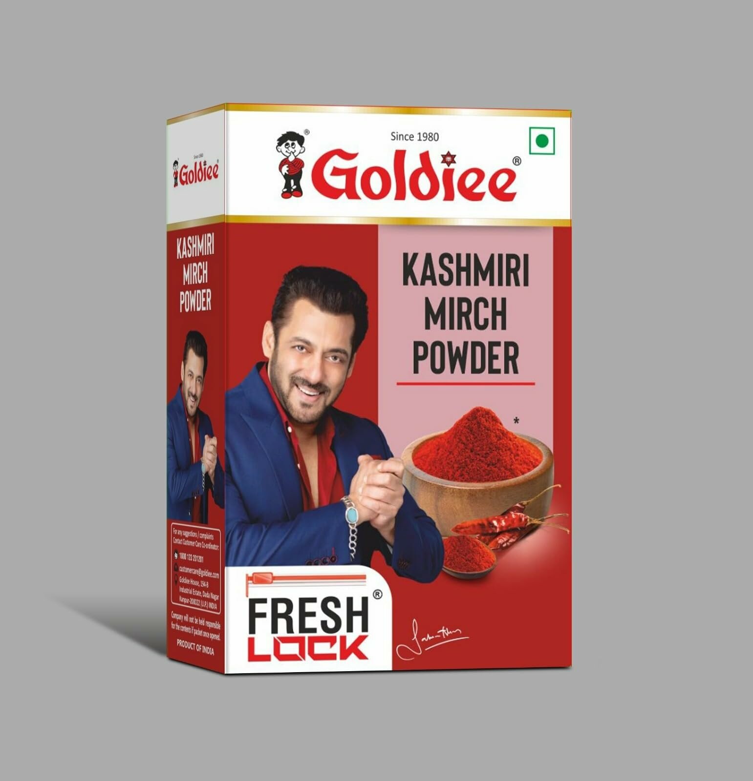 KASHMIRI MIRCH Powder, Goldiee (кашмирский перец молотый, Голди), 100 г.
