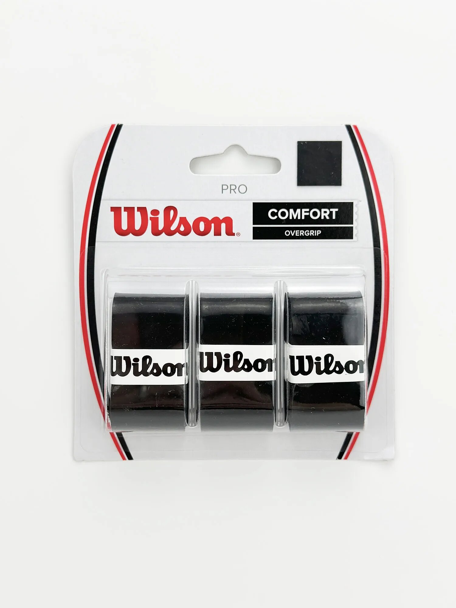 Намотка для теннисной ракетки 3шт Wilson PRO OVERGRIP Овергрип липкий (Черный)