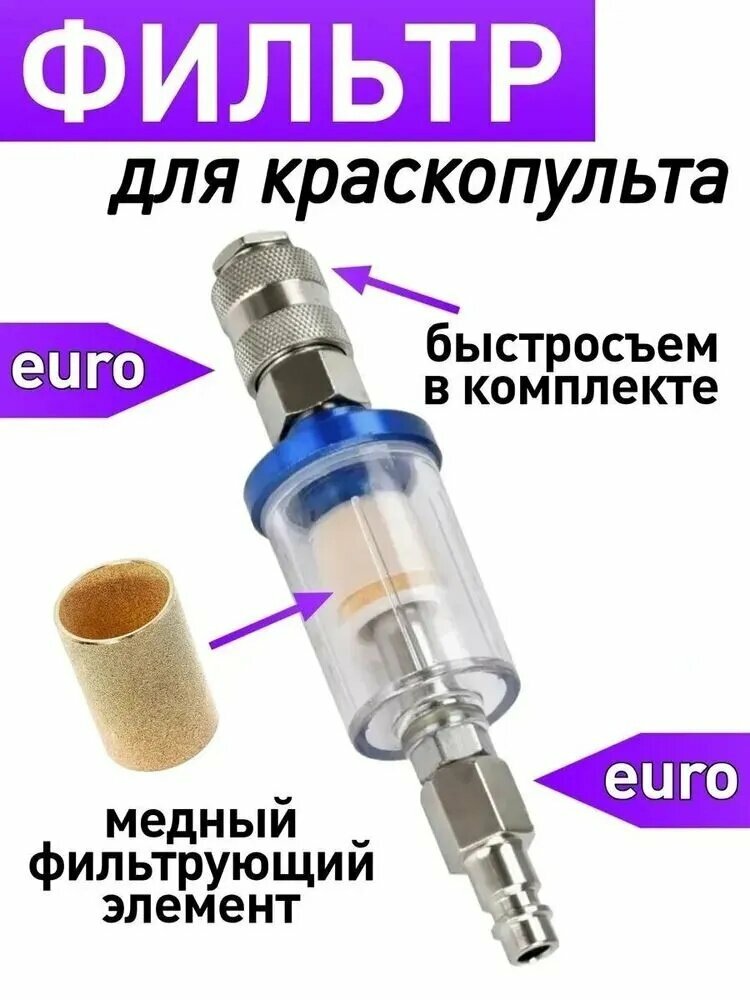 Фильтр для компрессора воздушного, влагоотделитель для краскопульта