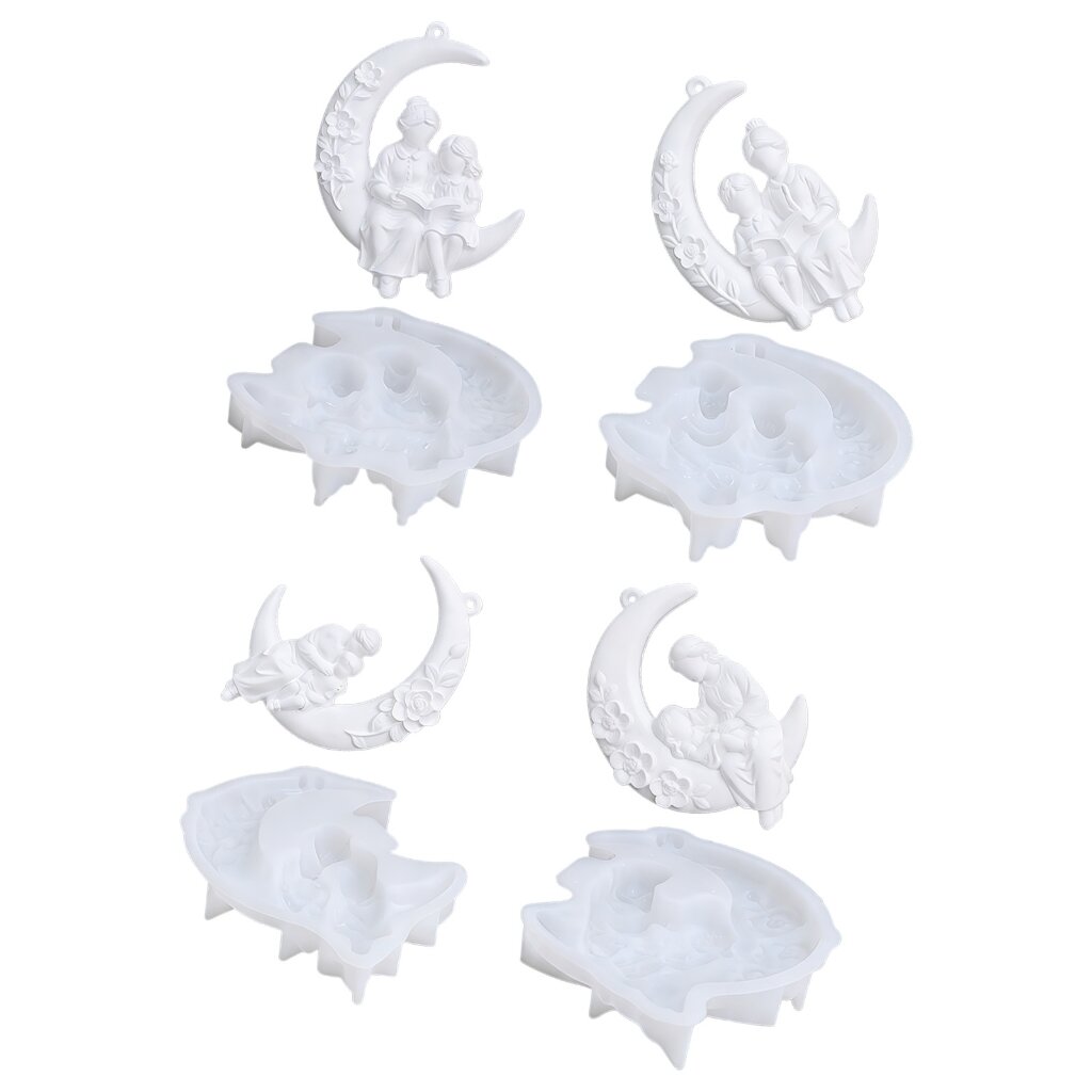 Силиконовая Форма Для Бабушки И Внука Луна Подвесные Пластыри Набор Для Изготовления Украшений