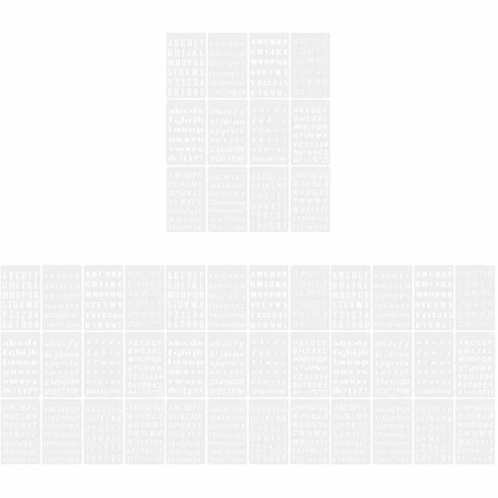 Набор трафаретов из пэт с буквами и цифрами, 48 листов для рисования на дереве и декора