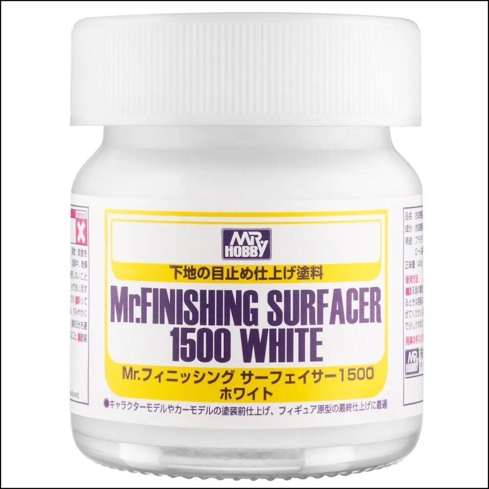 Mr.Finishing SURFACER 1500 WHITE грунтовка для сборных моделей, 40мл