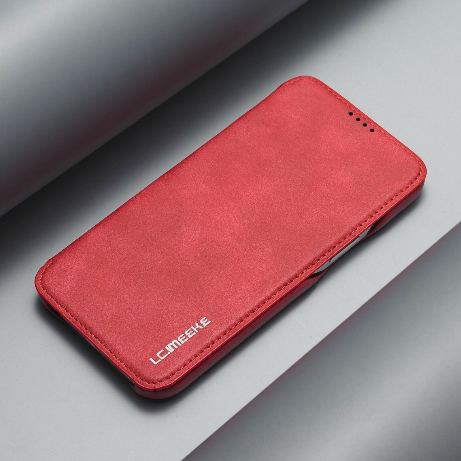 Чехол книжка LCIMEEKE / MyPads для Apple iPhone 13 из искусственной кожи с магнитным клапаном, красный